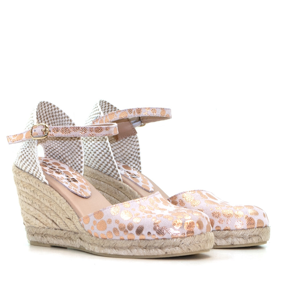 Sandalia Nuria Serraje Lunares Nude Cuerdas – Helene Rouge