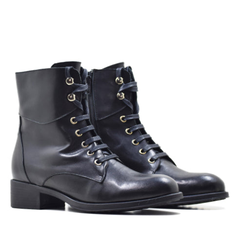 Botin Ca-1899 En Piel Krust Negro – Helene Rouge
