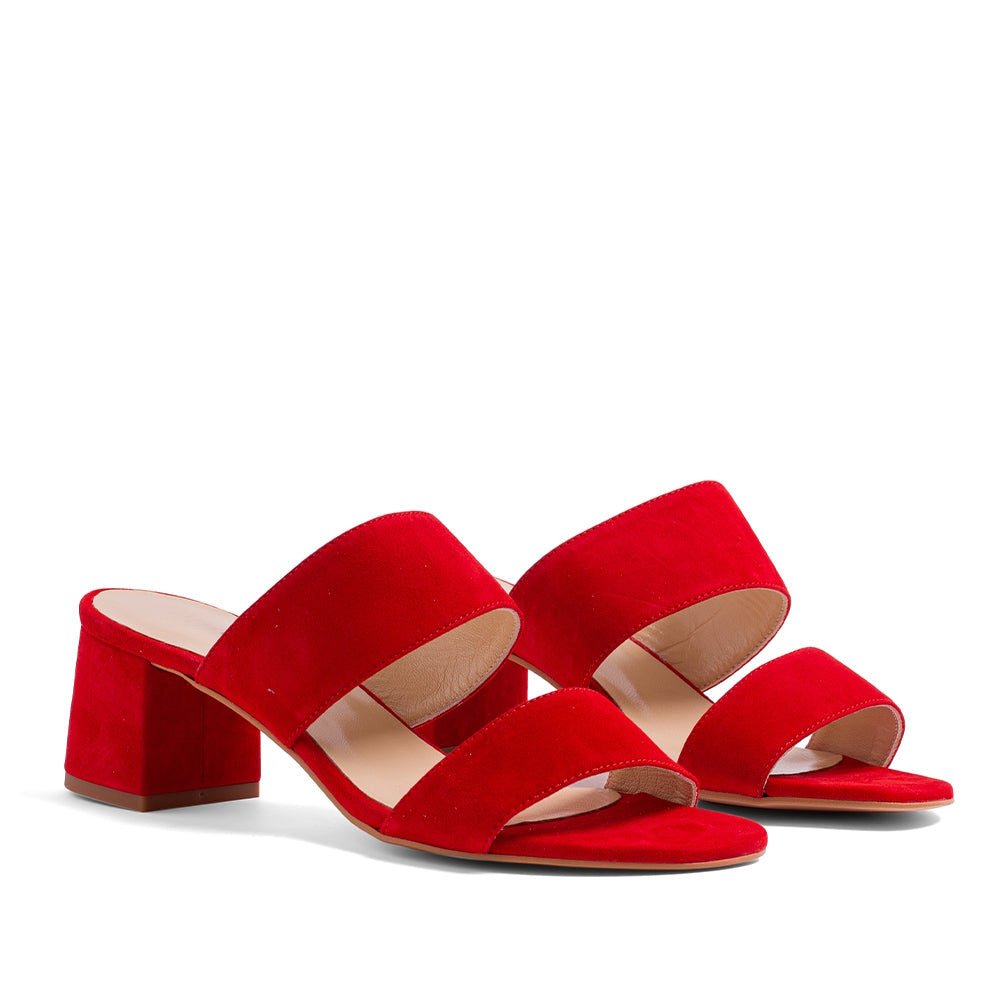 Sandalia 110 Piel Ante Rojo – Helene Rouge